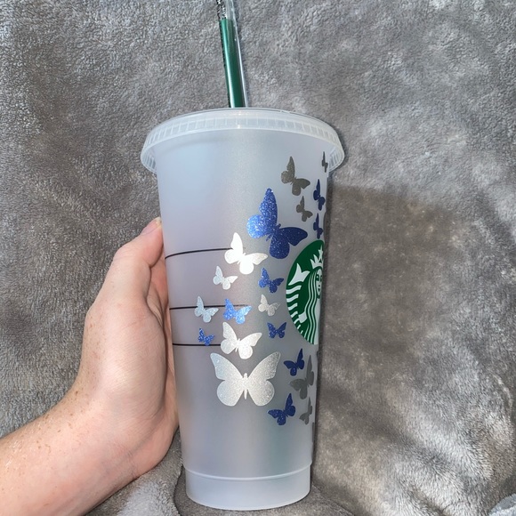 Starbucks | Dining | Customized Butterfly Starbucks Cold Cup | Poshmark